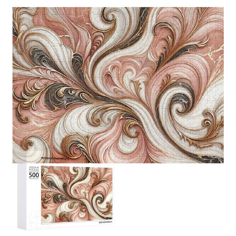 Awypu Rose Gold Marble Envelope Closure Wooden Jigsaw Puzzle Toy Gift ...