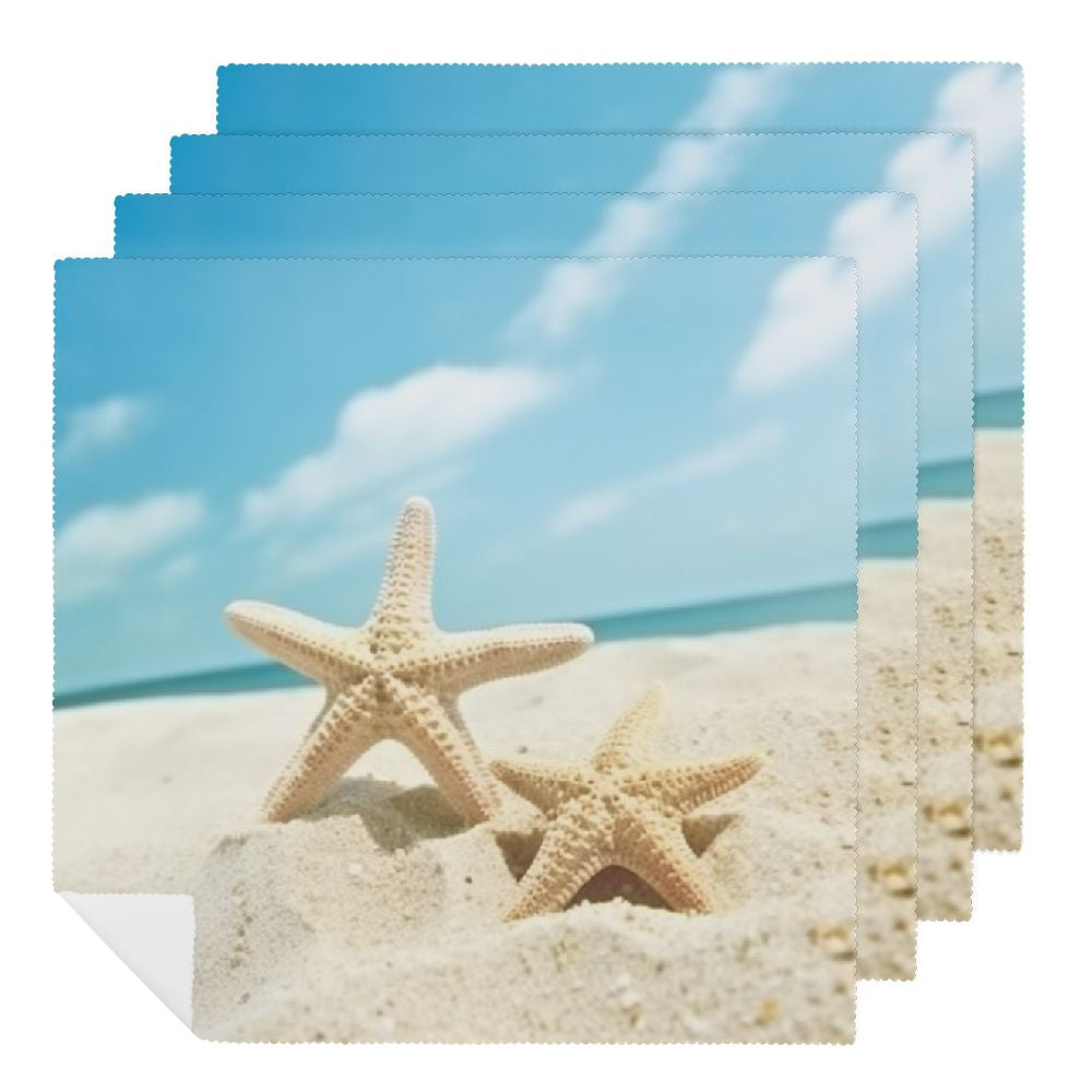 Nawy Starfish Sandy Beach Minimalism Cloth Napkin Reusable Machine ...