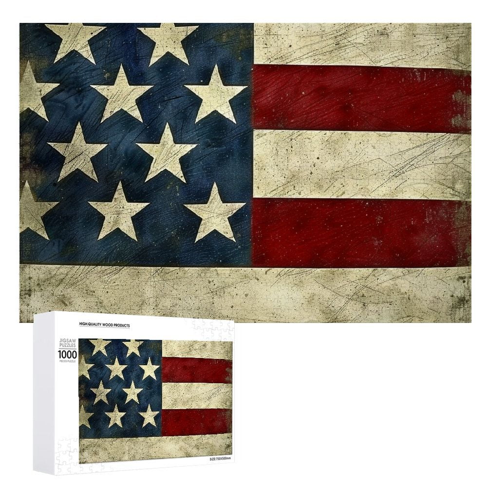 Awypu Stars Flag American Romanticism Wooden Puzzle Challenging ...