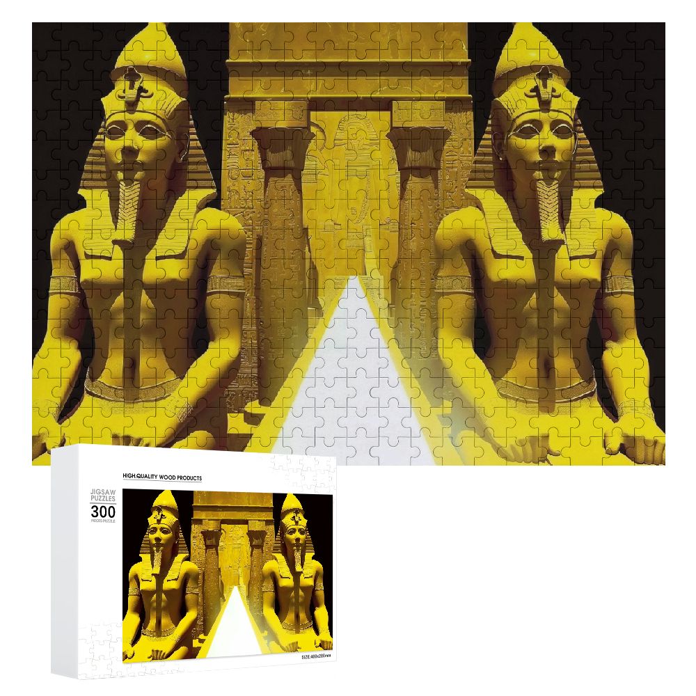Awypu Statues Egyptian Art Afrofuturism Wooden Jigsaw Puzzle for Adults ...
