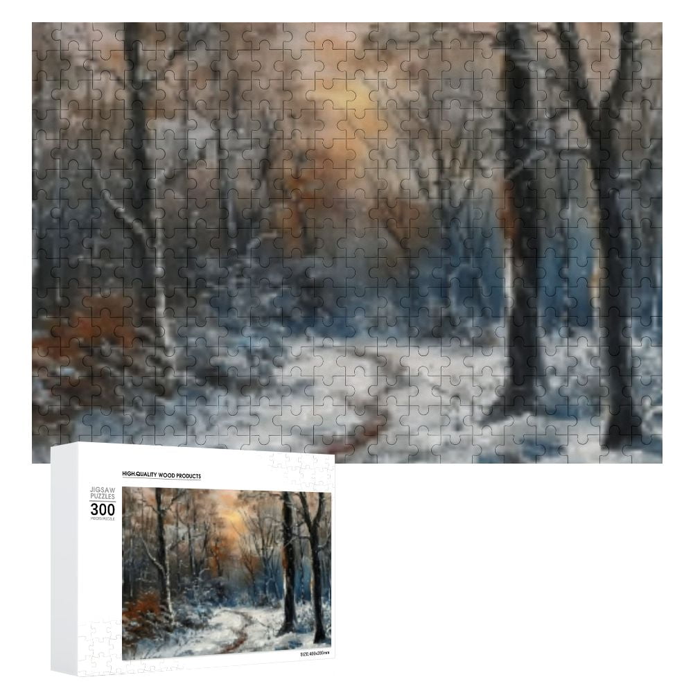 Awypu The Creek and Snow Nature Village Scenery Wooden Jigsaw Puzzle ...
