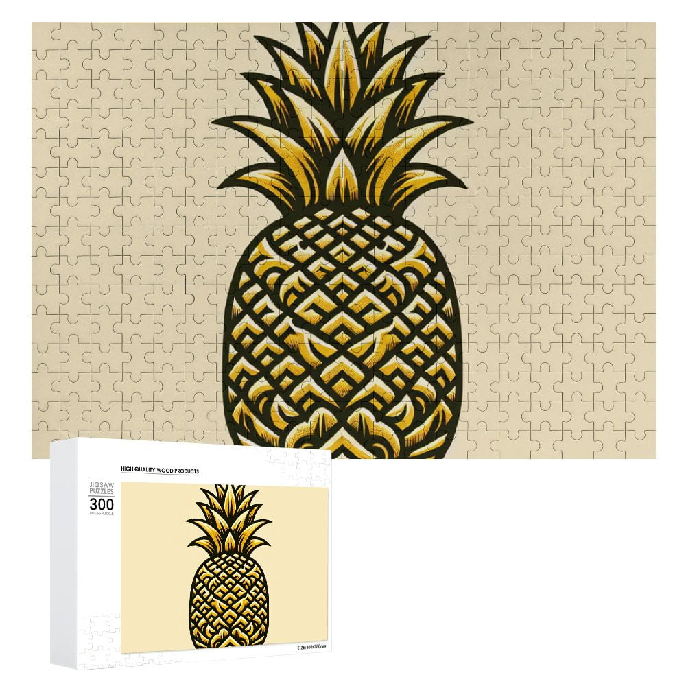 Awypu Tropical Pineapple Fruit Farmhouse Wooden Jigsaw Puzzle Leisure ...