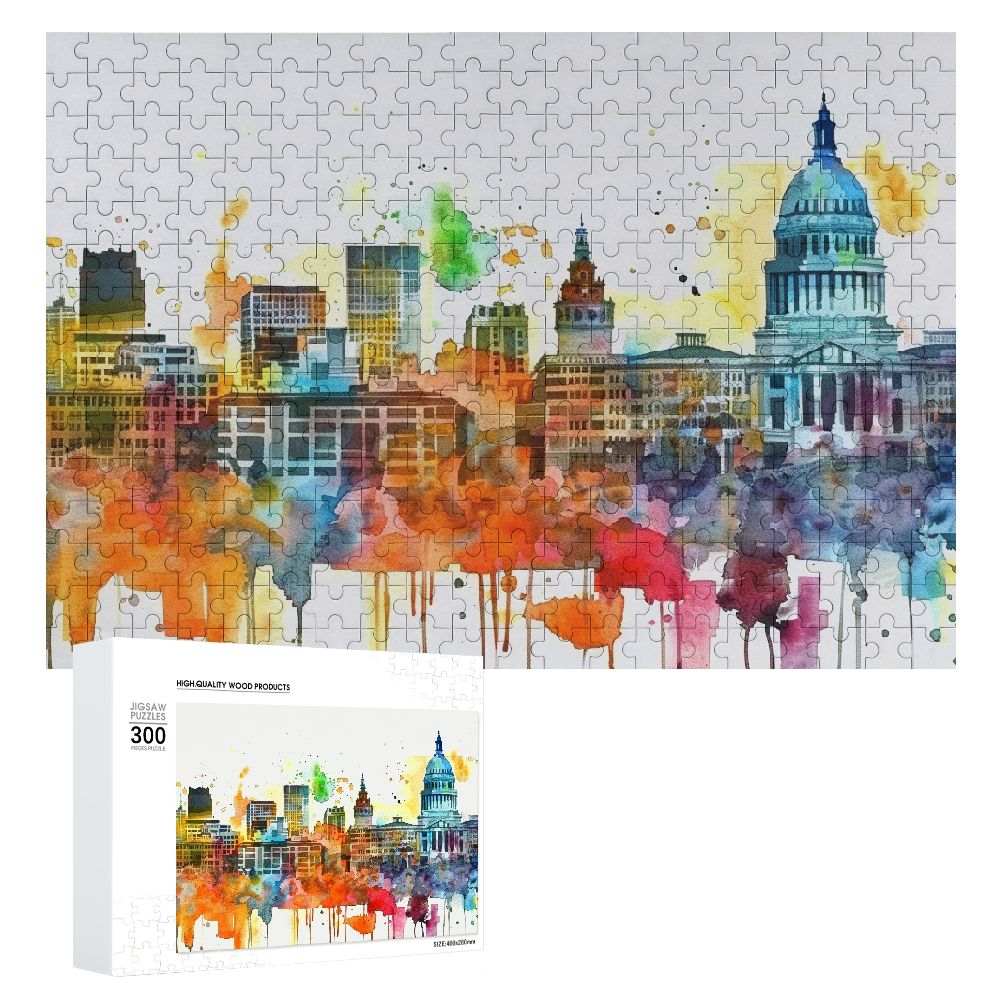 Awypu Urban Skyline Wooden Jigsaw Puzzle Gift for Family Friends 300 PCS - Walmart.com
