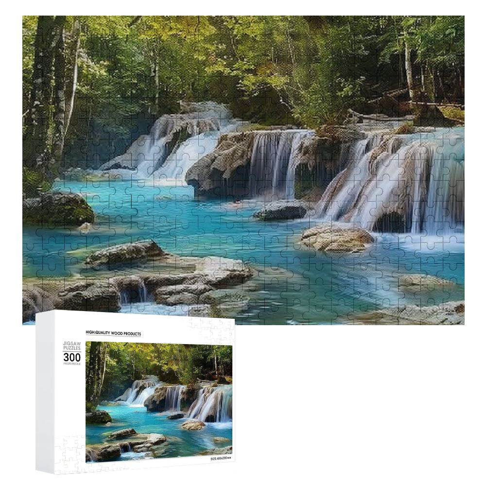 Awypu Waterfall Trees Rocks Wooden Puzzle for Adults and Kids 300 PCS ...