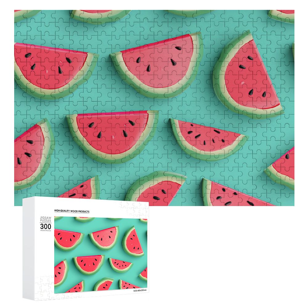 Awypu Watermelon Shape 3D Cartoon Icon Print Wooden Jigsaw Puzzle ...