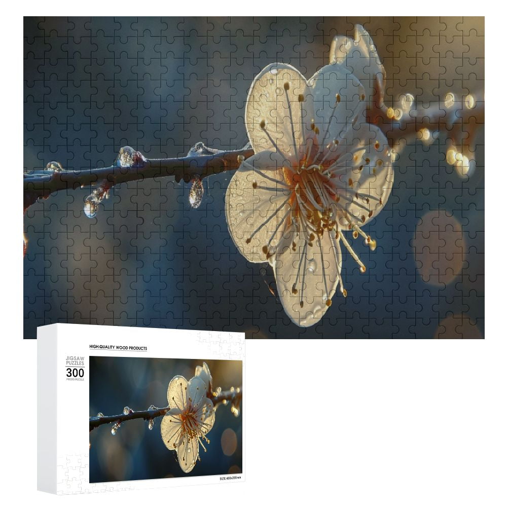 Awypu Wooden Jigsaw Puzzle - A Plum Blossom Unfolds in the ...