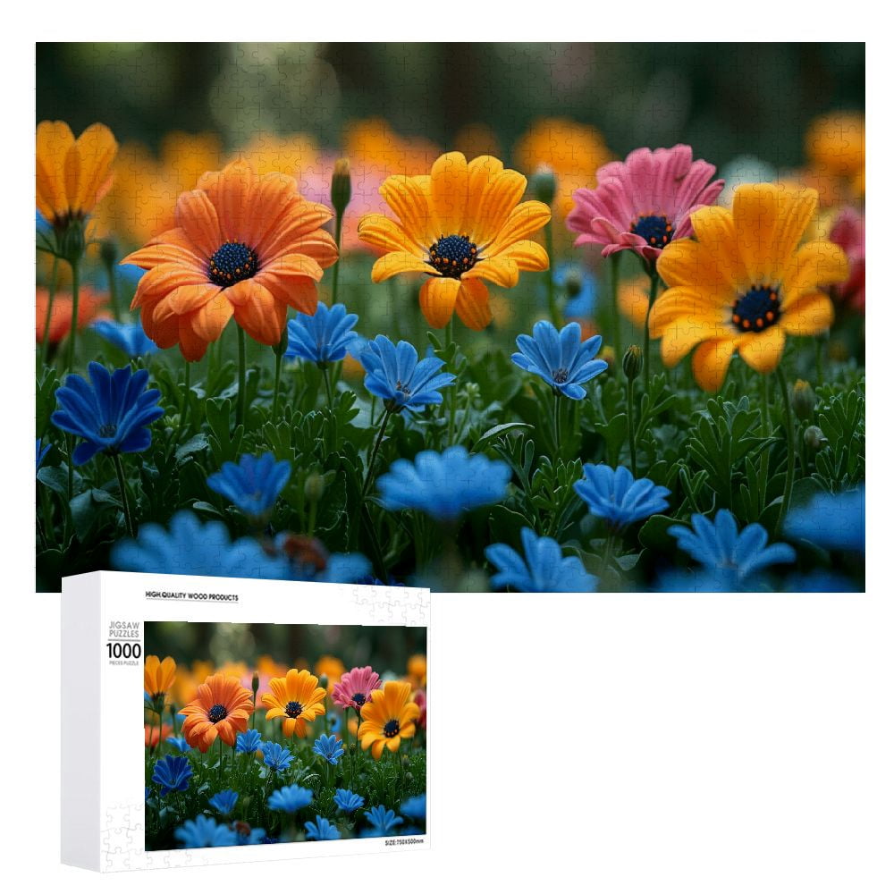 Awypu Wooden Jigsaw Puzzle - A Spring Garden Full of Colorful Flowers ...