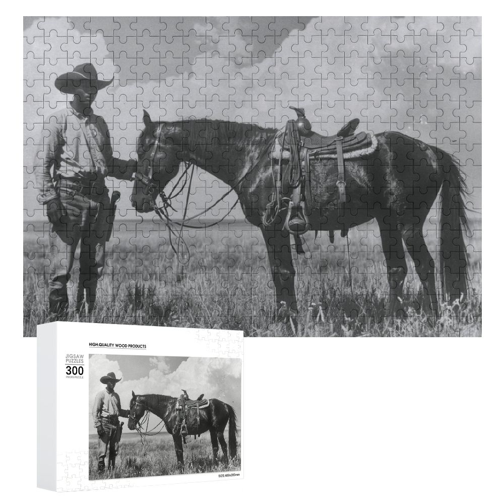 Awypu Wooden Jigsaw Puzzle - Impossible Wooden Puzzles Black Cowboy ...