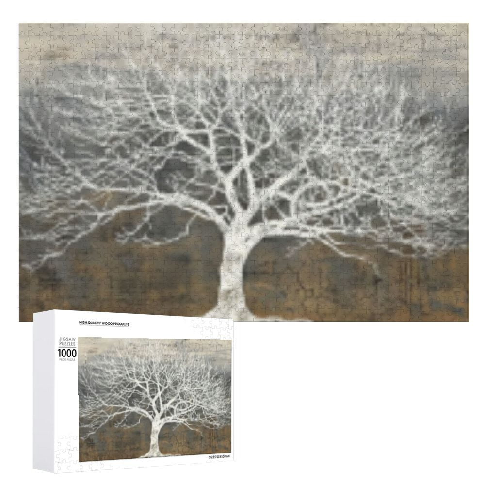 Awypu Wooden Jigsaw Puzzle Large White Shadow Tree Picture Painting ...