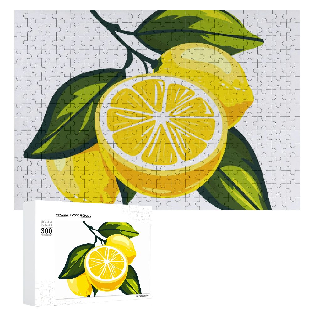 Awypu Wooden Jigsaw Puzzle - Lemons, Logo Clean, Simplistic and Iconic ...