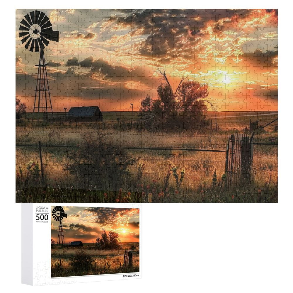 Awypu Wooden Jigsaw Puzzle Rural Landscape Pictures Challenging ...