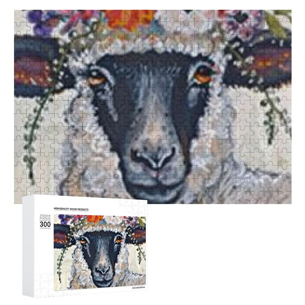 Awypu Wooden Jigsaw Puzzle Sheep Decor Watercolor 300 PCS - Walmart.com
