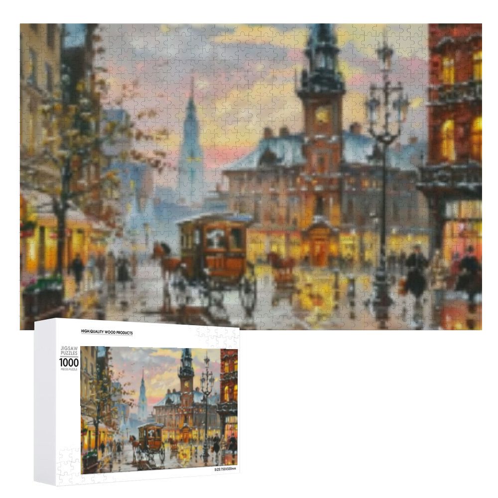 Awypu Wooden Jigsaw Puzzle for Adults and Kids - Europe Cityscape ...