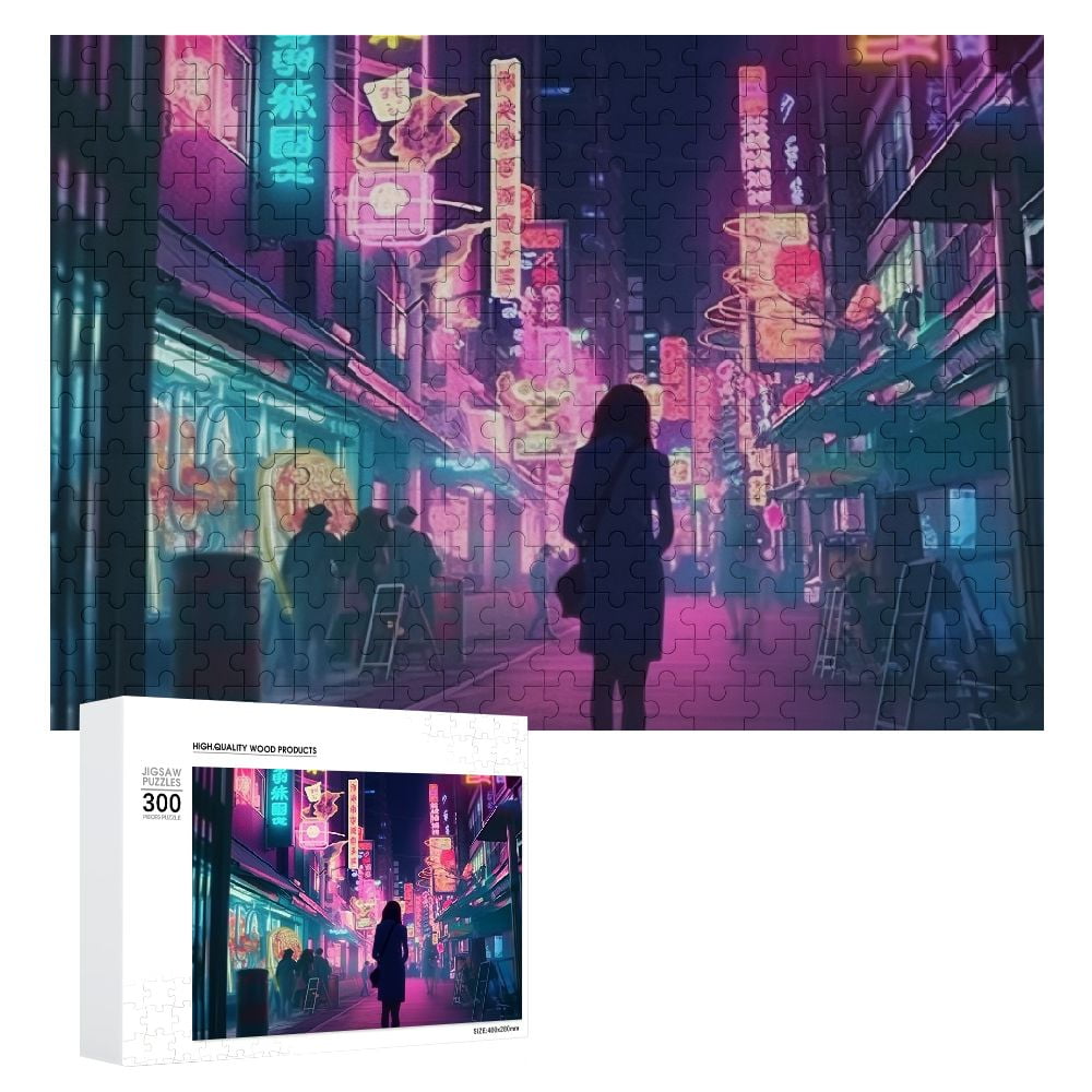Awypu Wooden Jigsaw Puzzle for Adults and Kids - Neon Signs People ...