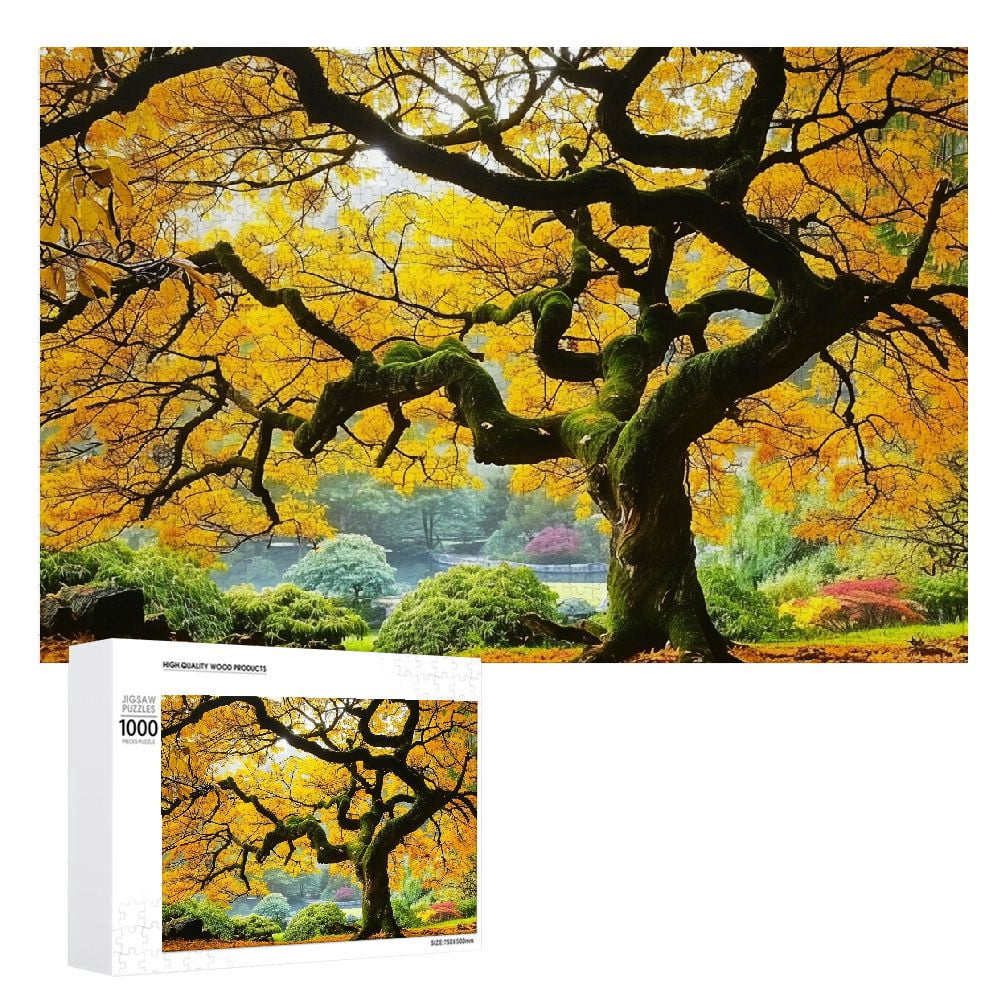 Awypu Yellow Leaves Wooden Jigsaw Puzzle Challenging Difficult Wood ...