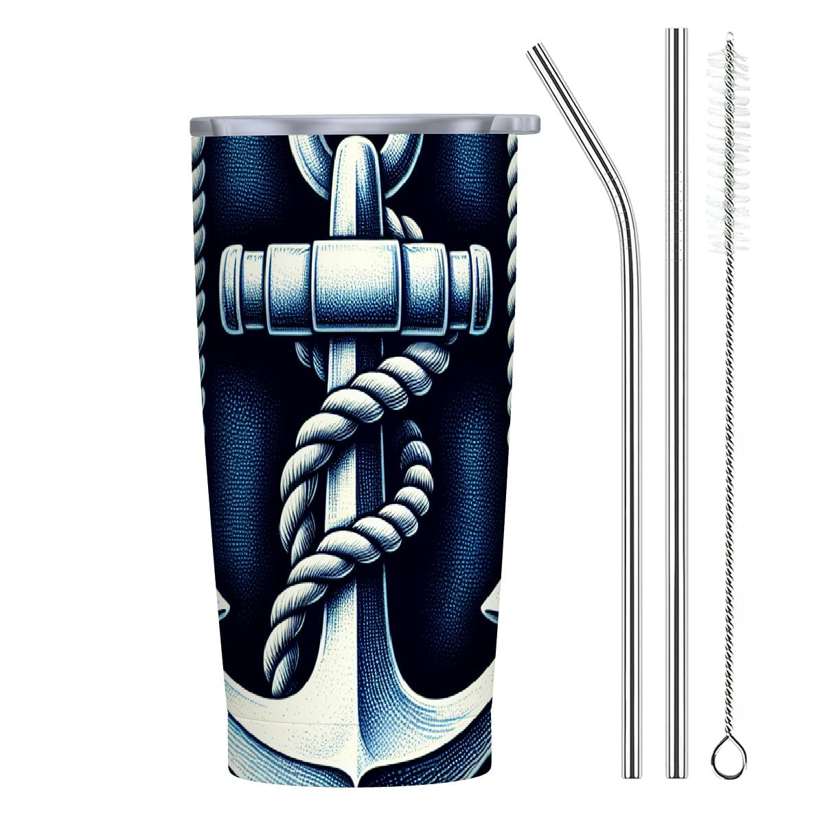 Nawypu 20oz Car Tumbler with Straw Good Sealing Performance Nautical ...