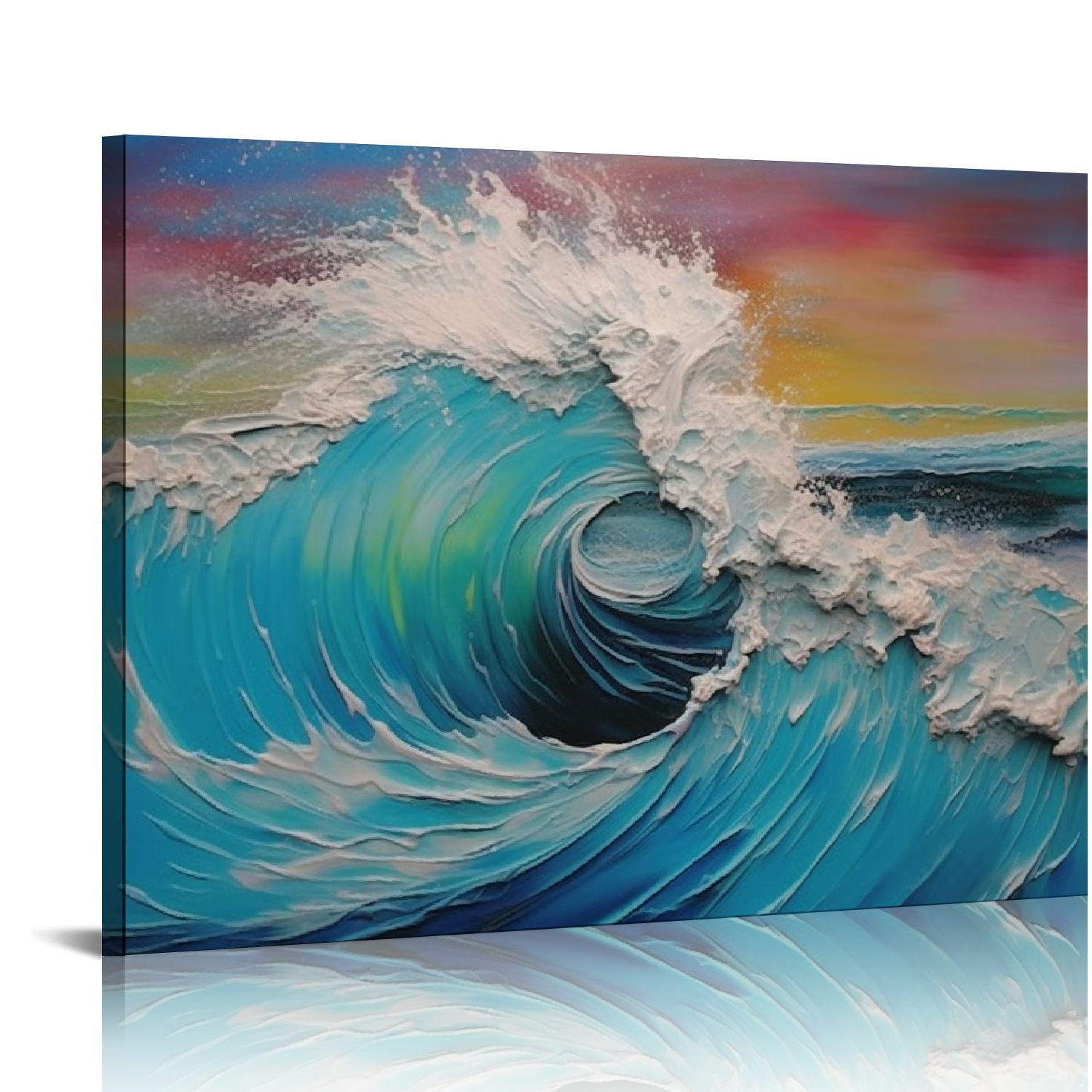 Nawypu - 24x48inch landscapes Abstract Art Painting， on Canvas Texture ...