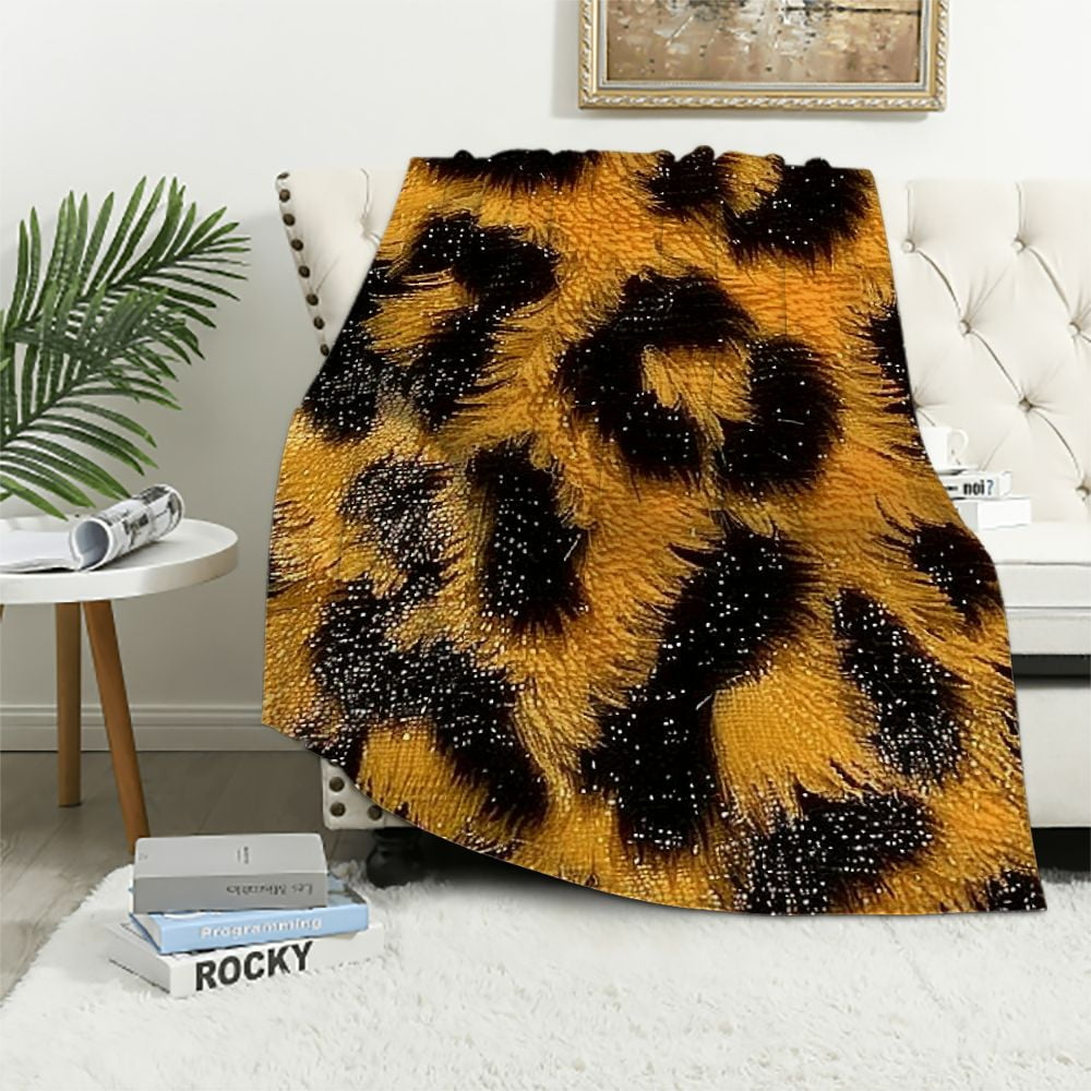 ONETECH 3D Leopard Flannel Throw Blanket, 280 Lightweight Cheetah ...