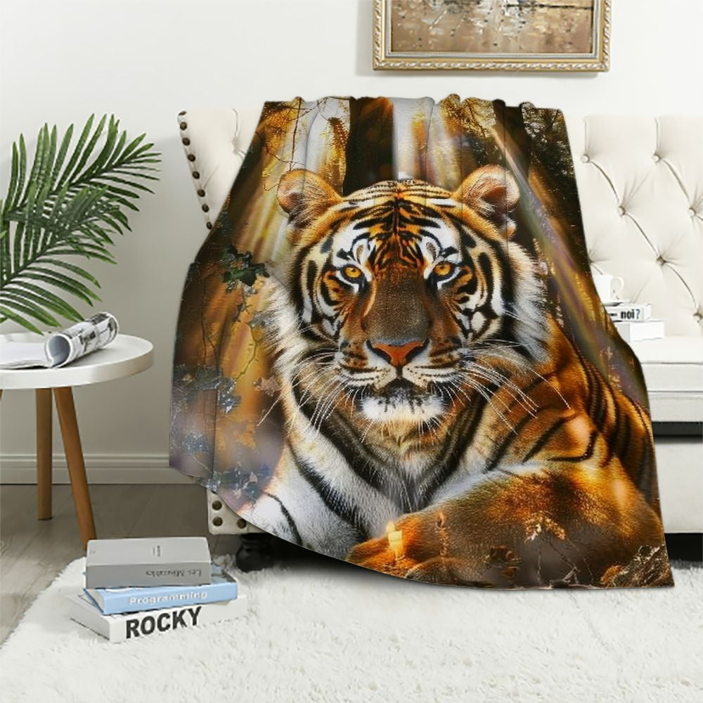 Awypu 3D Tiger Throw Blanket Soft Cozy Plush Blanket for Couch ...