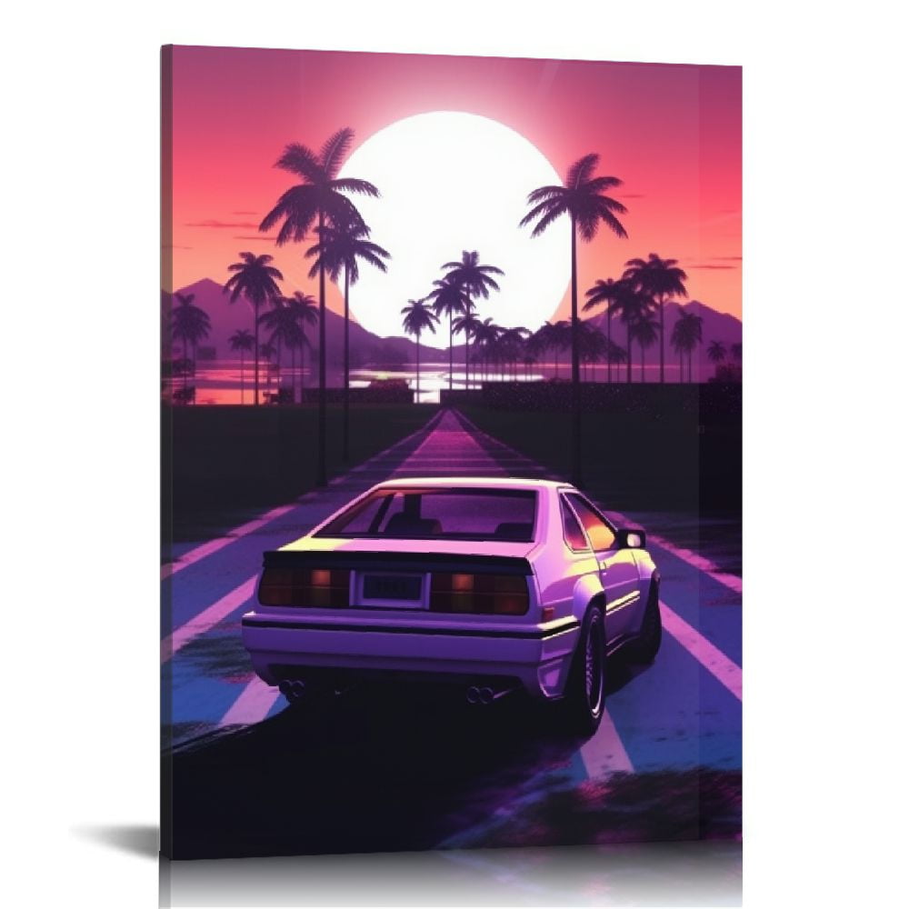 Nawypu 90s Ae86 Vaporwave Jdm Car Family Decorative Painting Wall Art ...