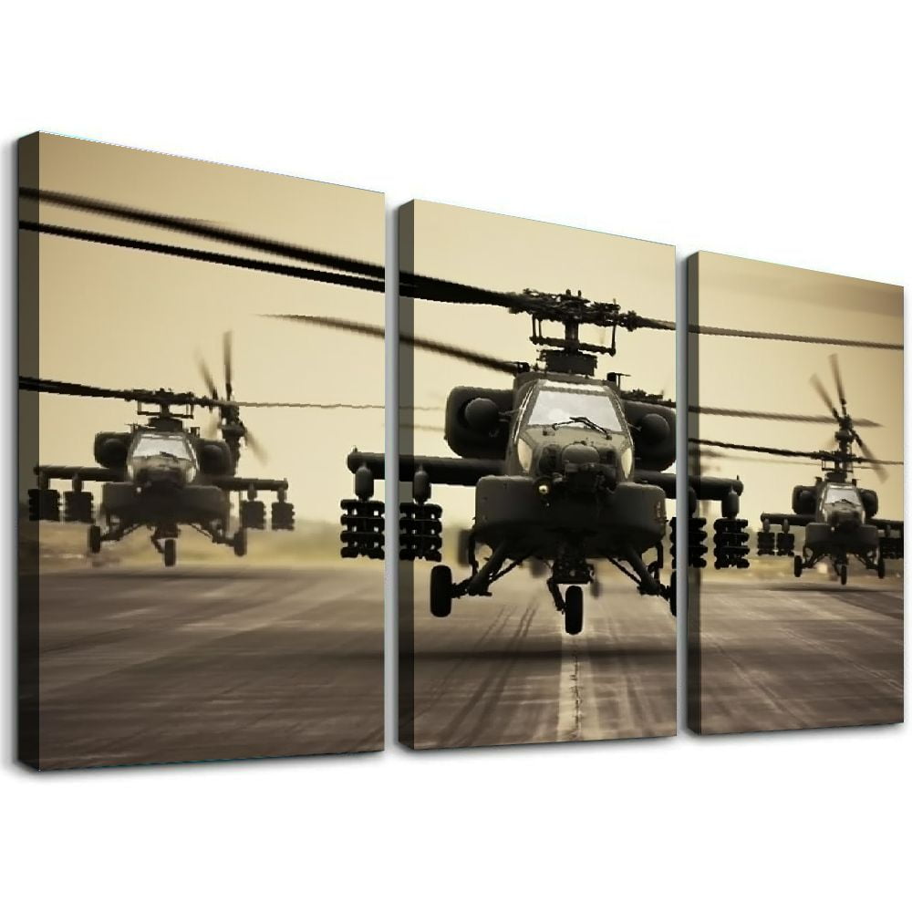 Nawypu A group of AH-64D Apache helicopters on Canvas Wall Art Print ...