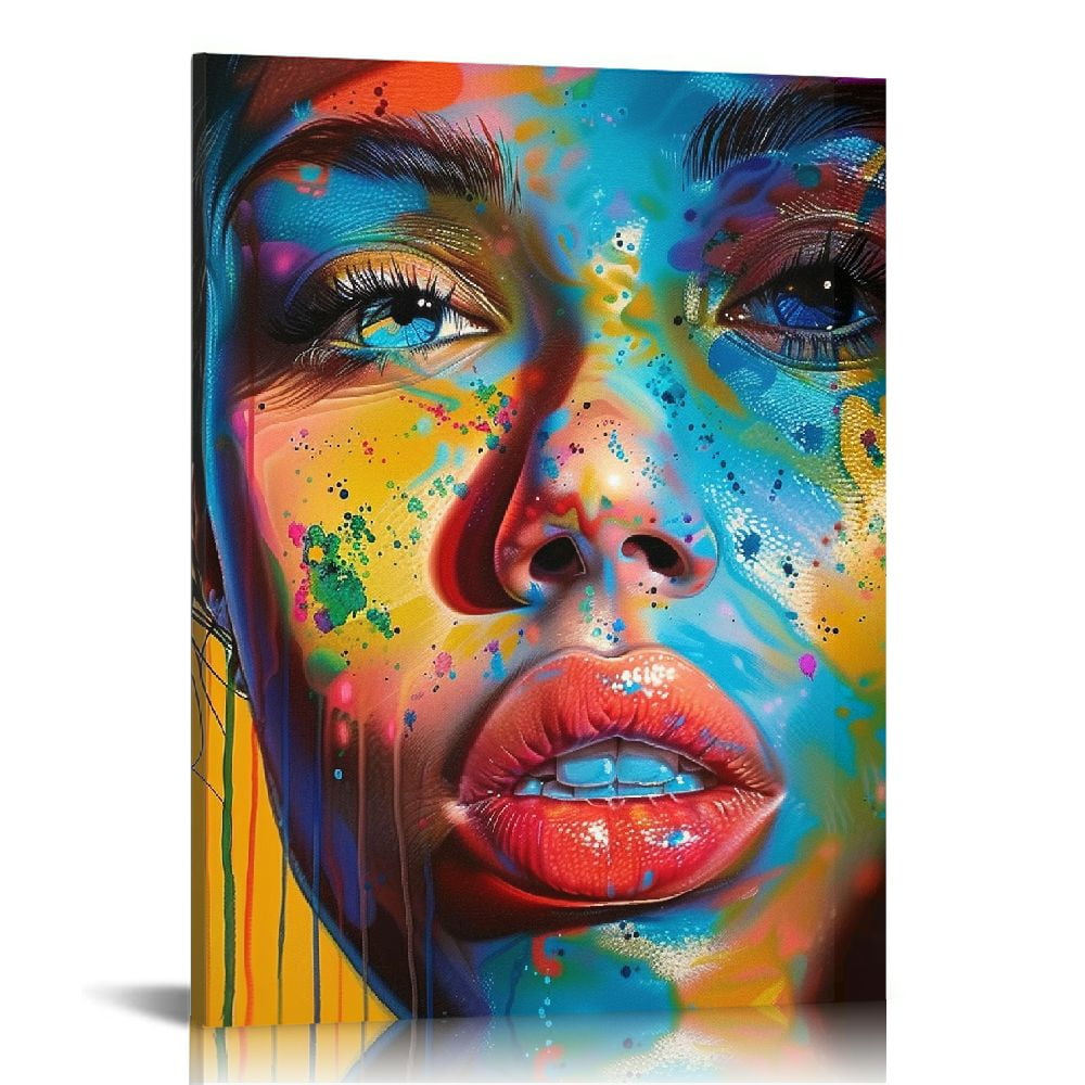 Nawypu Abstract African American Wall Art Colorful Black Woman Painting Black Girl Picture Print ...
