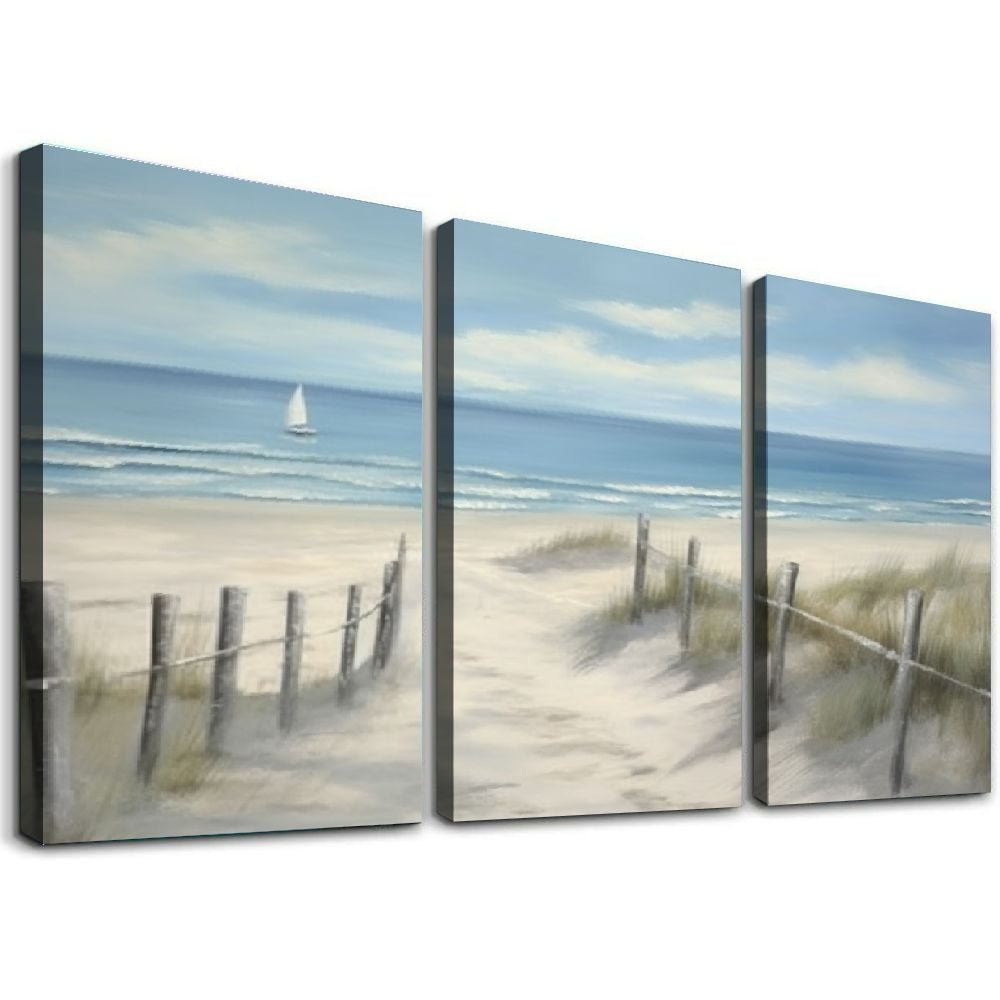 Nawypu Abstract Beach Path Artwork Picture: Painted Textured Coastal ...