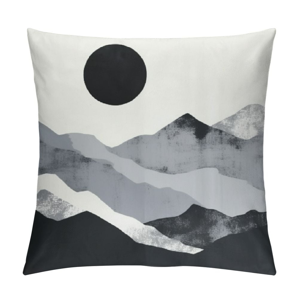 Nawypu Abstract Boho Black Sun Mountain Sunrise Sunshine Decorative ...