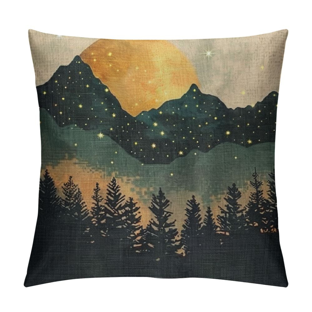 Nawypu Abstract Boho Throw Pillow Covers Mountain Nature Landscape ...