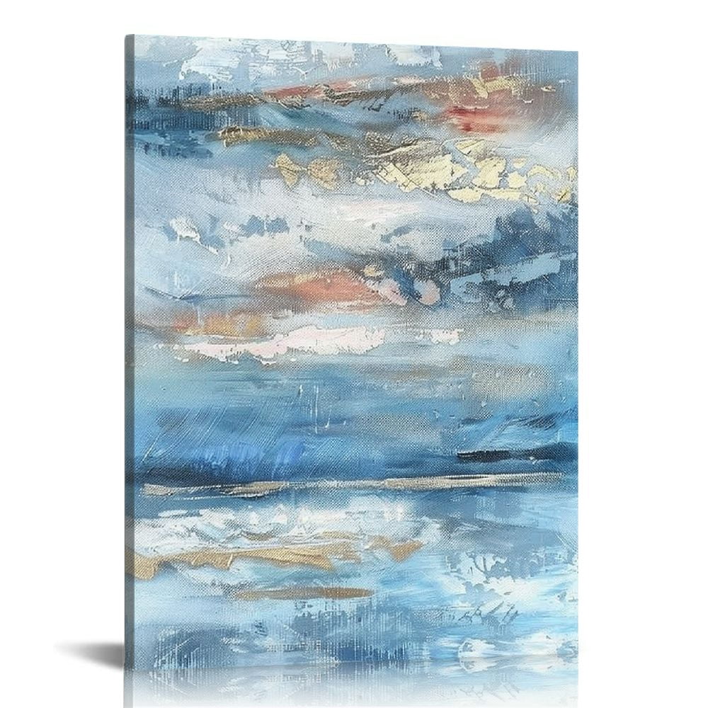 Awypu Abstract Canvas Wall Art for Bedroom Ocean Painting Coastal Theme ...