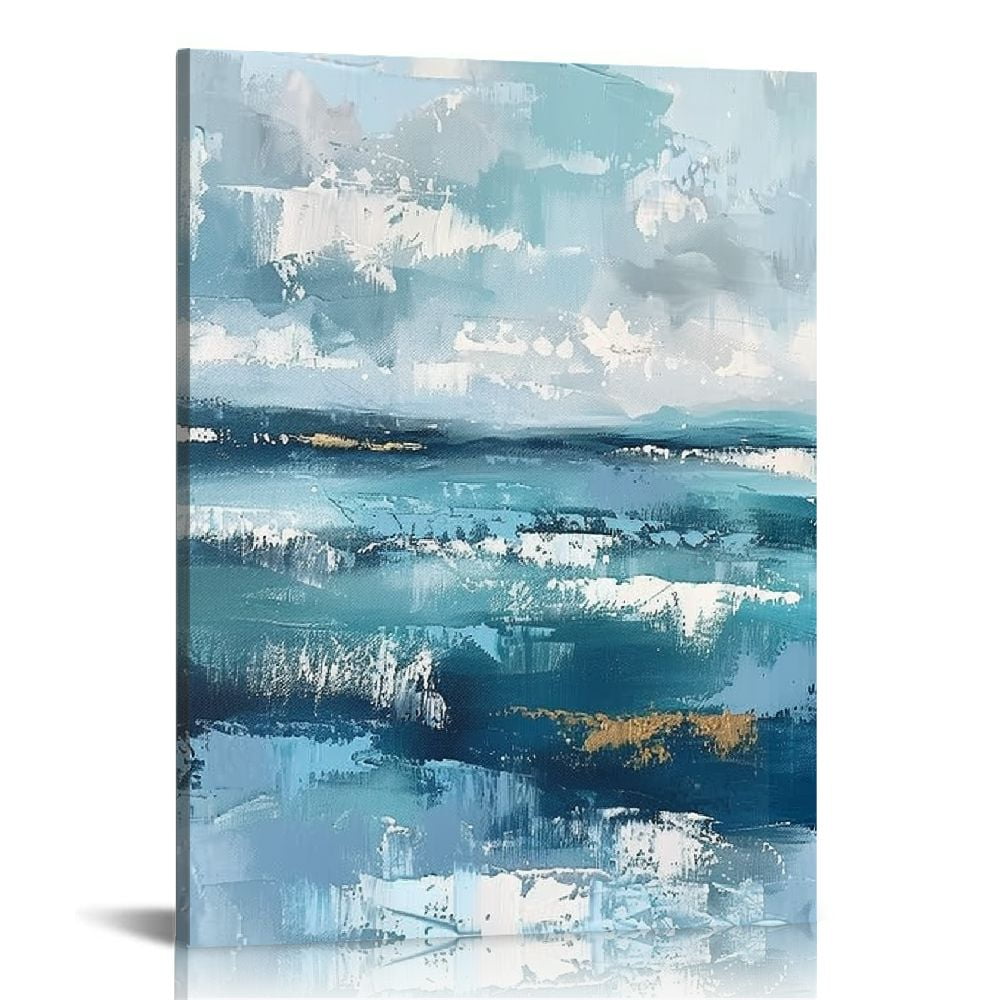 Nawypu Abstract Canvas Wall Art with Textured and Gold Foil Modern ...