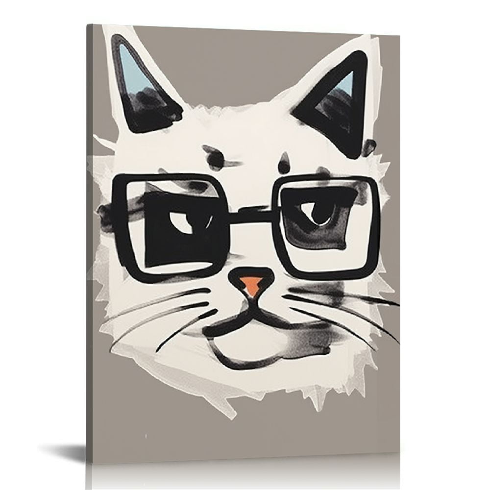 Nawypu Abstract Cat Wall Art Prints,Mid-Century Modern Cats Wall Decor ...