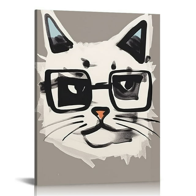 Nawypu Abstract Cat Wall Art Prints,Mid-Century Modern Cats Wall Decor ...