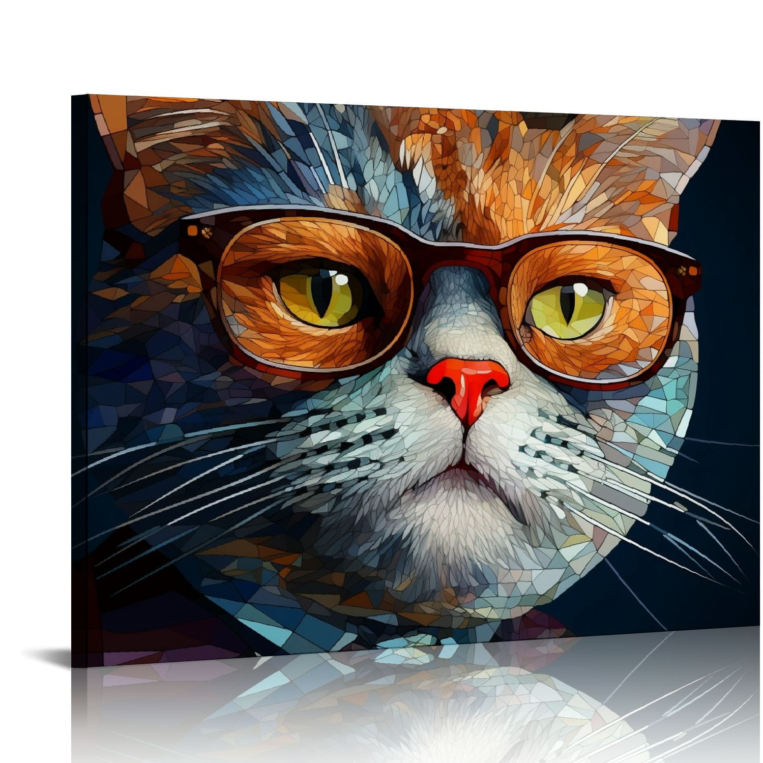 Nawypu Abstract Cat Wall Art Prints,Mid-Century Modern Cats Wall Decor ...