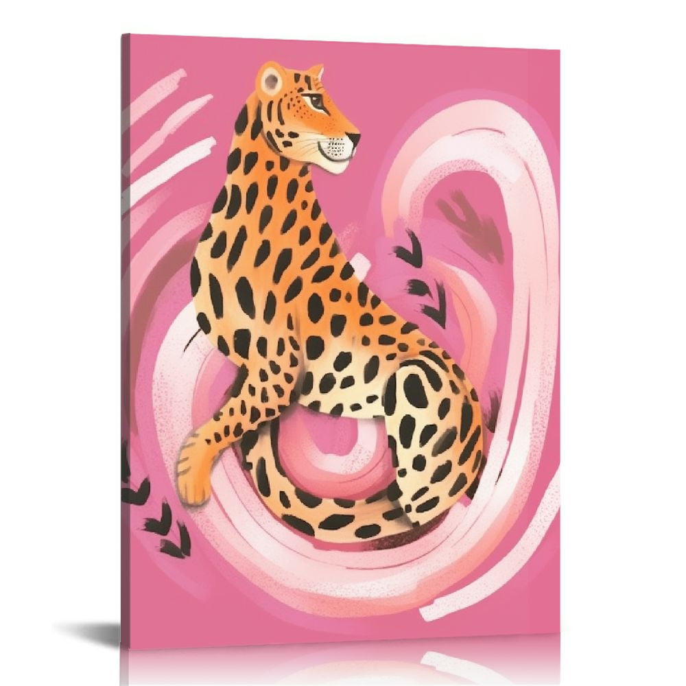 Nawypu Abstract Cheetah Print Wall Art - Mid Century Modern Decor ...