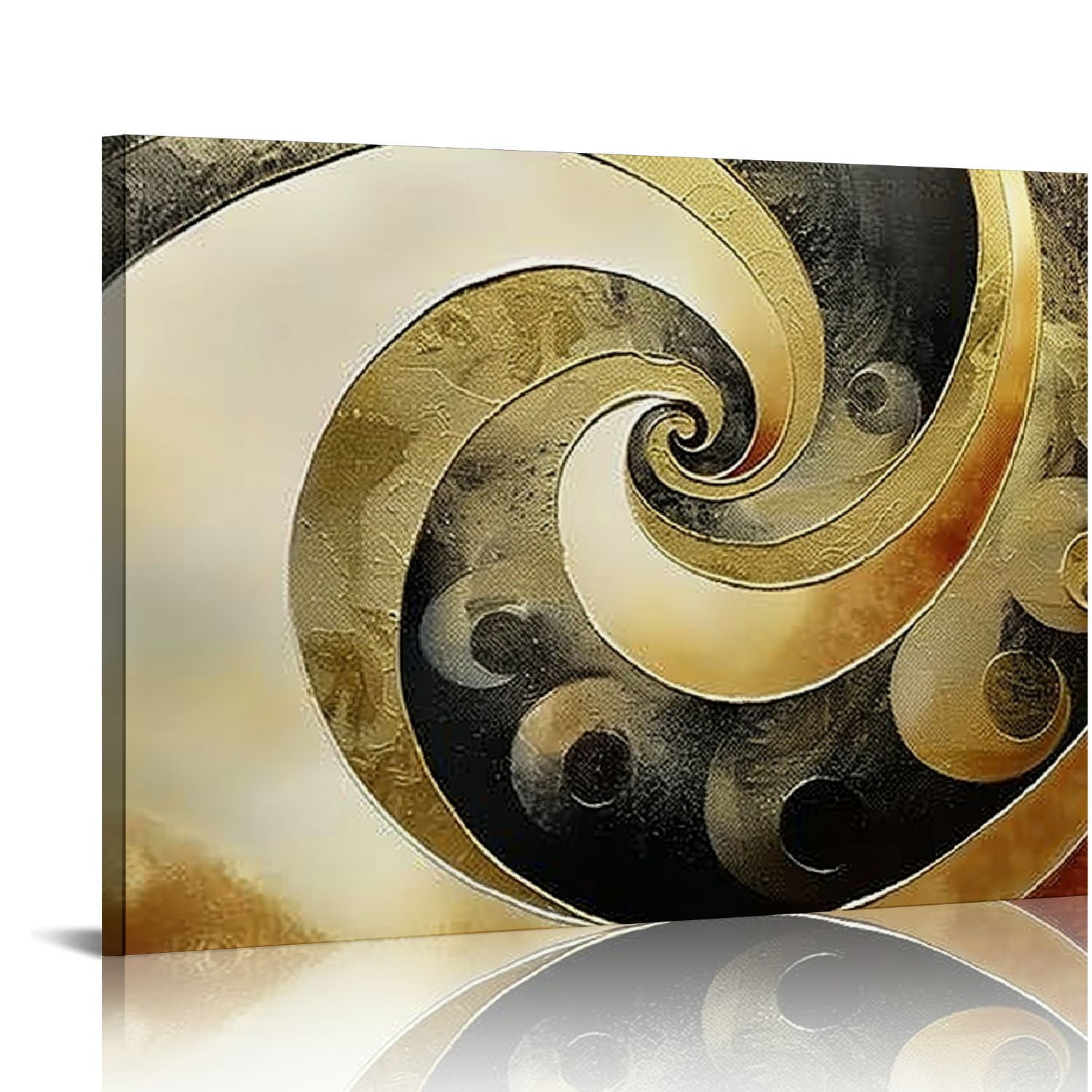 Nawypu Abstract Gold Canvas Wall Art for Living Room, Black and Gold ...