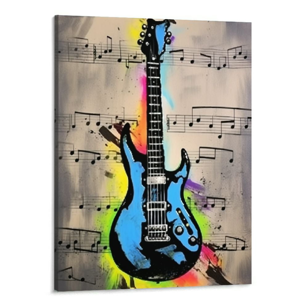 Nawypu Abstract Guitar Music Wall Art Canvas Prints Musical Instruments ...