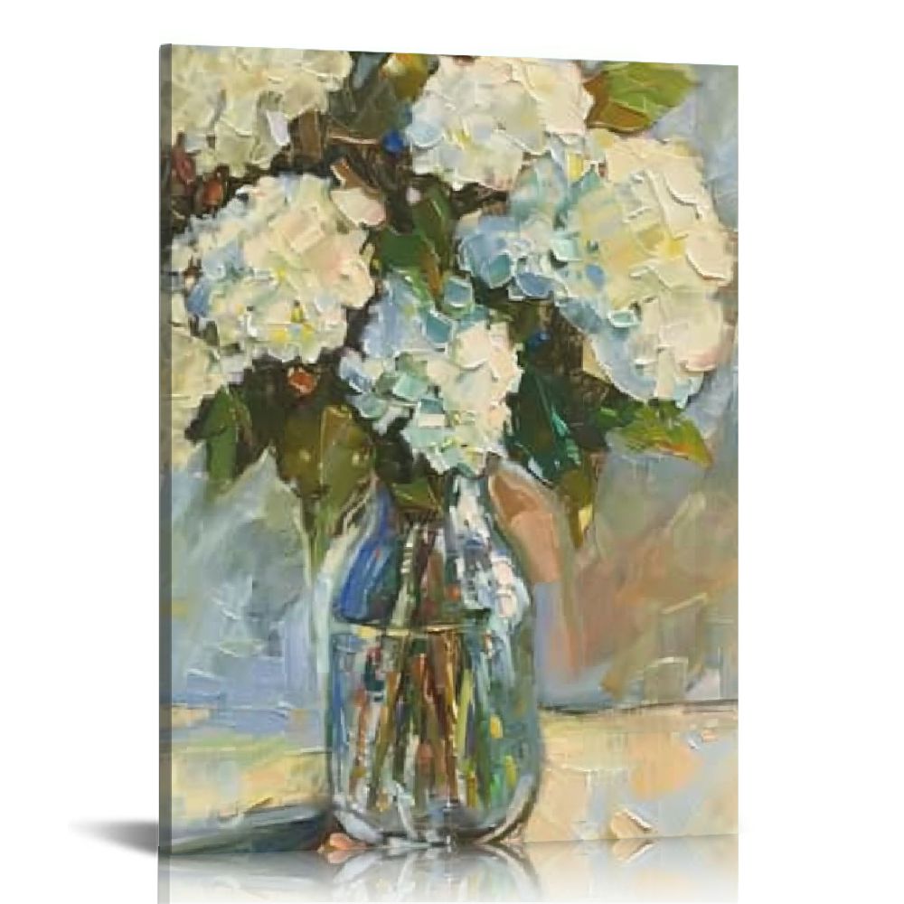 Nawypu Abstract Hydrangea Flower Canvas Poster Wall Art Decoration for ...