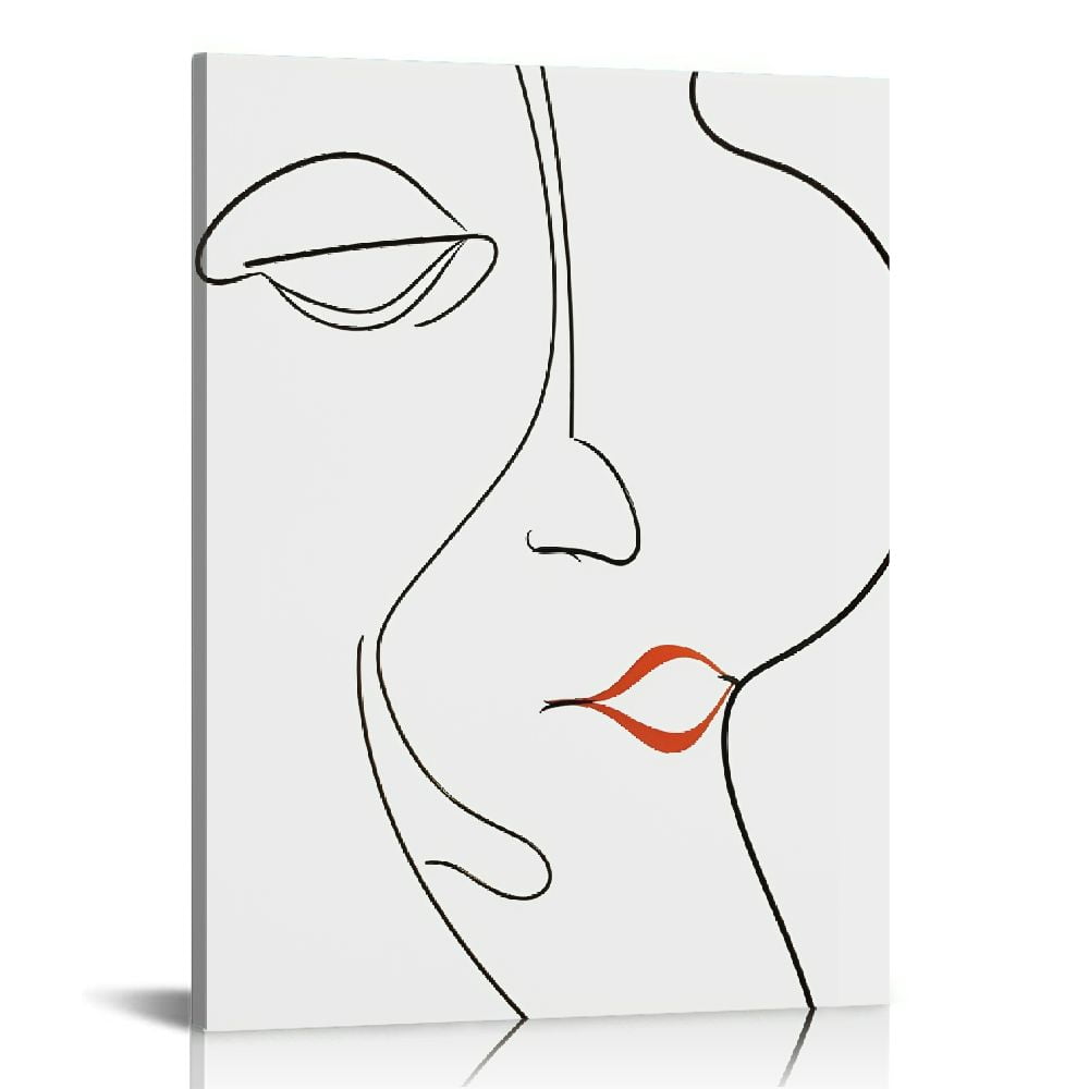 Nawypu Abstract Line Woman Face Wall Art Minimalist Line Art Print ...