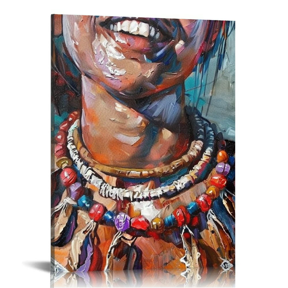 Nawypu Abstract Native African American Woman Canvas Wall Art Black ...