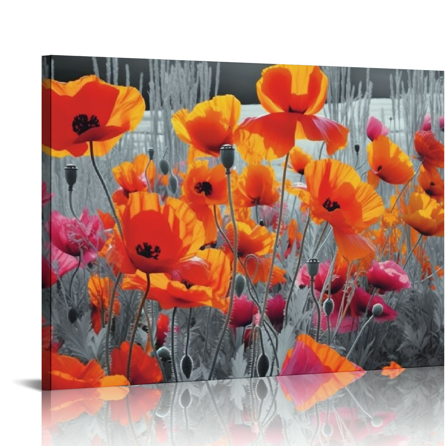 Nawypu Abstract Red Poppies Canvas Painting Modern Abstract Wall Art ...