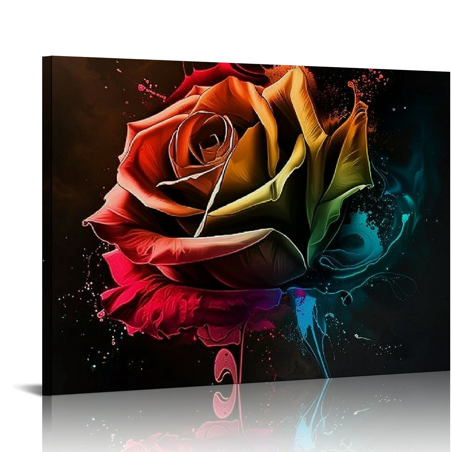 Nawypu Abstract Rose Wall Art Colorful Flower Pictures Wall Decor ...