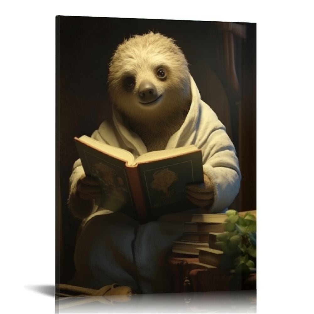 Nawypu Abstract Sloth Wall Decor Jungle Animal Canvas Print Sloth Wall ...