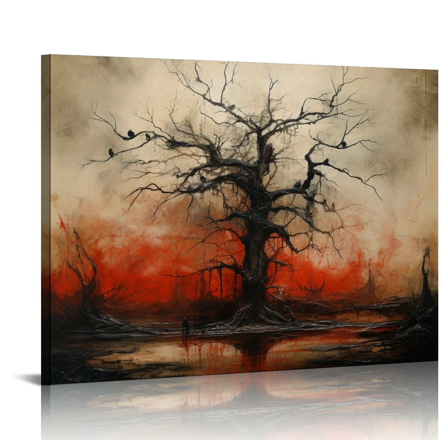 Nawypu Abstract Tree Wall Art Black and White Tree Canvas Wall Art the ...