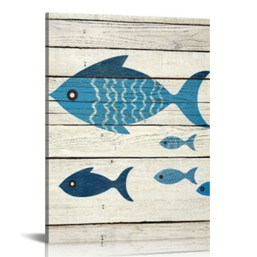 Nawypu Abstract Tropical Fish Canvas Wall Art Marine Life Pictures ...