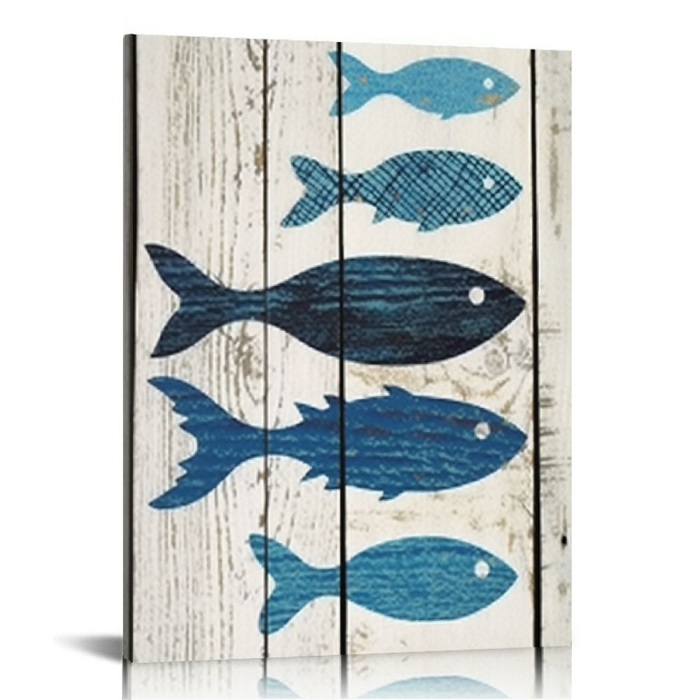Nawypu Abstract Tropical Fish Canvas Wall Art Marine Life Pictures ...