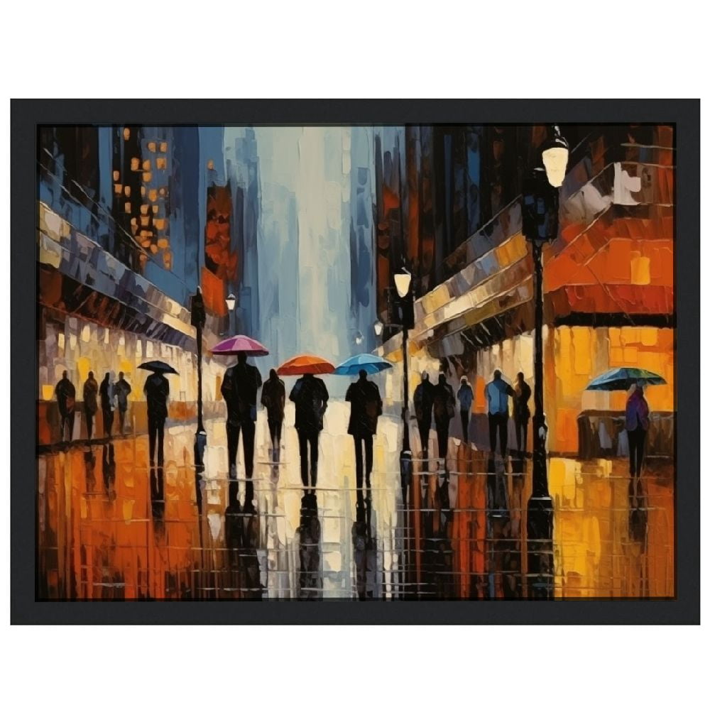 Nawypu Abstract Wall Art Rain Modern Canvas Art Prints Girl Umbrella ...