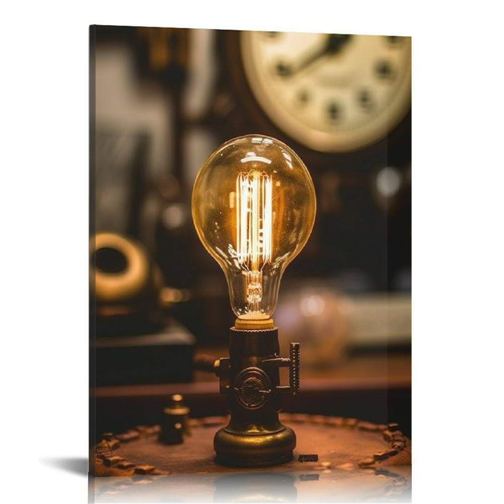 Nawypu Abstract Wall Decor Oil Painting on Canvas Light Bulb Canvas ...