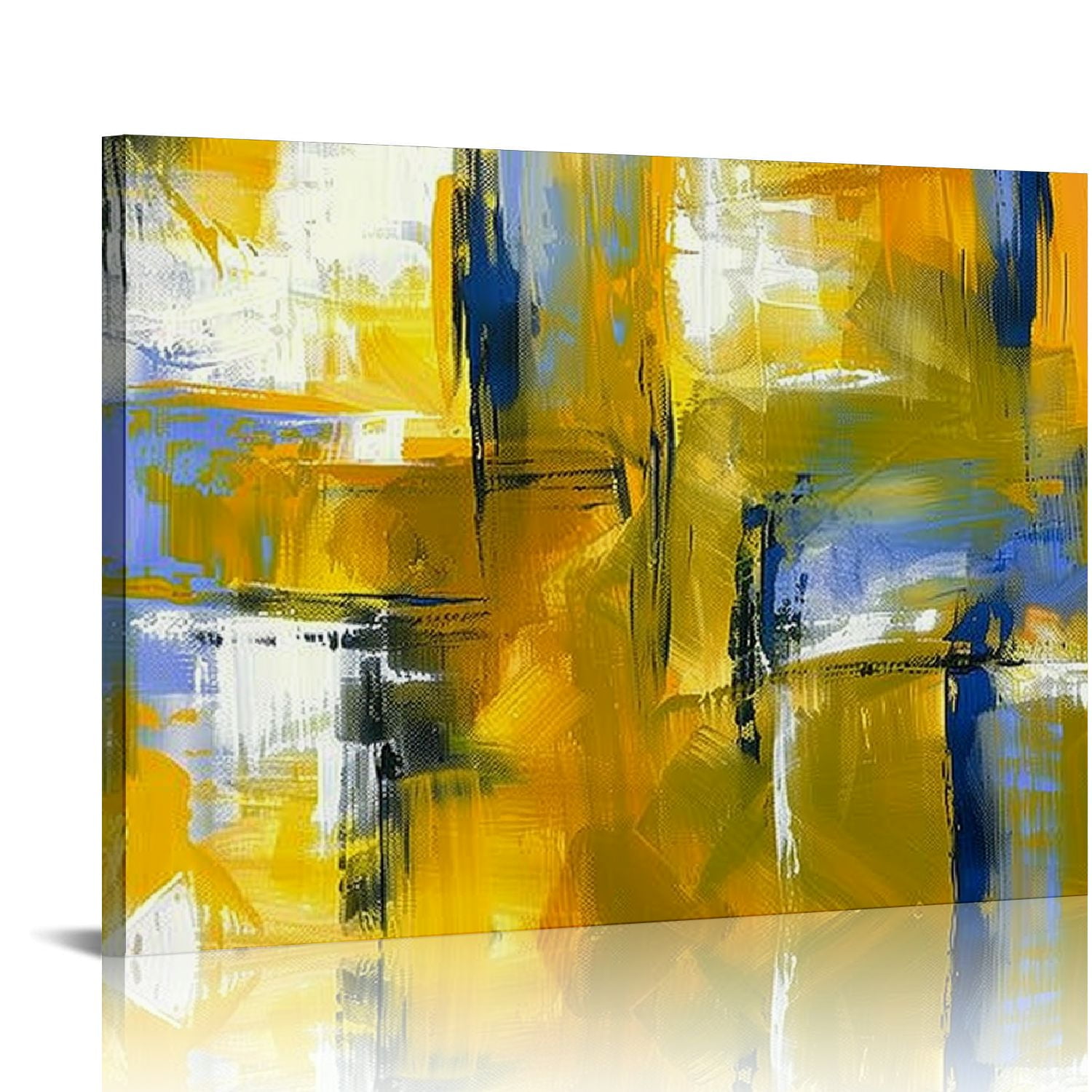 Nawypu Abstract Yellow Wall Art Modern Abstract Canvas Wall Art the ...