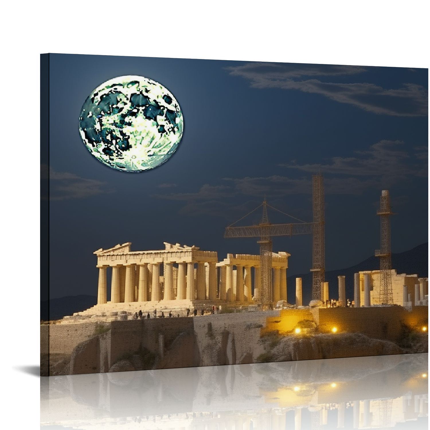 Nawypu Acropolis Of Athens Greece Poster Canvas Pictures Wall Art Decor ...